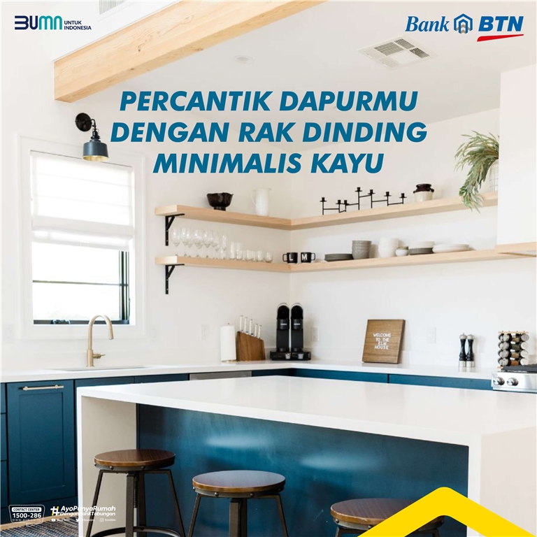 Percantik Dapurmu Dengan Rak Dinding Dapur Minimalis dari Kayu