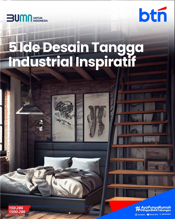 5 Ide Desain Tangga Industrial Inspiratif