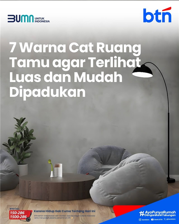 7 Warna Cat Ruang Tamu agar Terlihat Luas dan Mudah Dipadukan