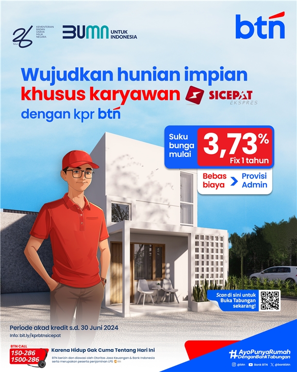 BTN Solusi bersama Sicepat Ekspress Indonesia